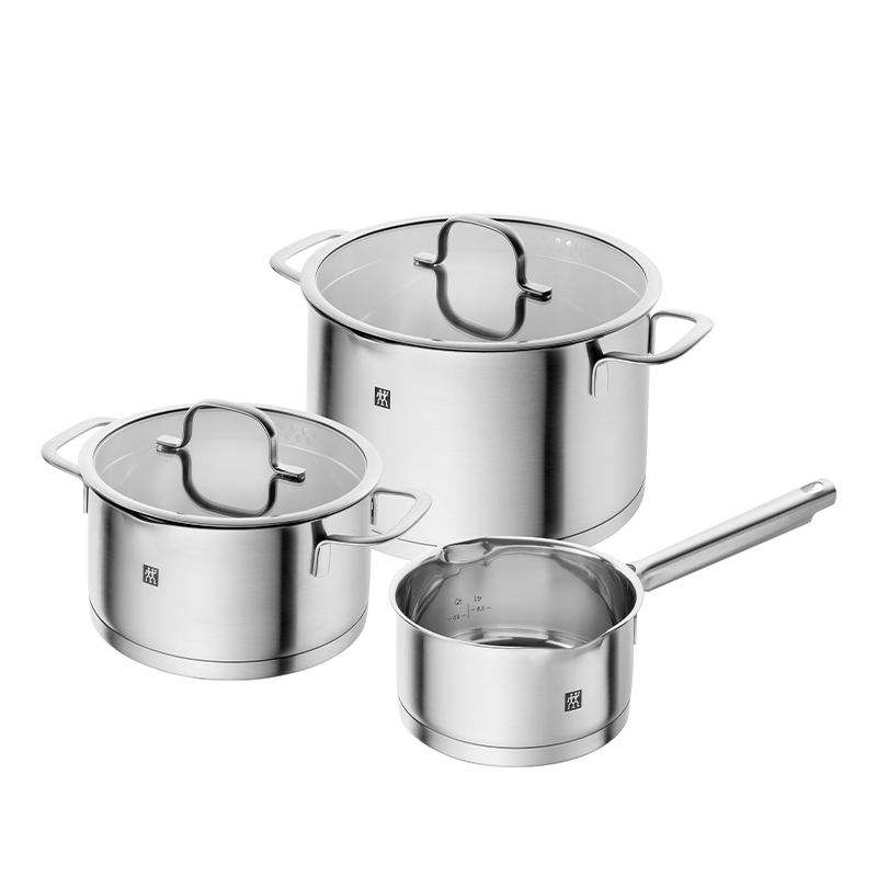 Zwilling True Flow grydesæt med integreret dørslag 5 dele | Kop & Kande