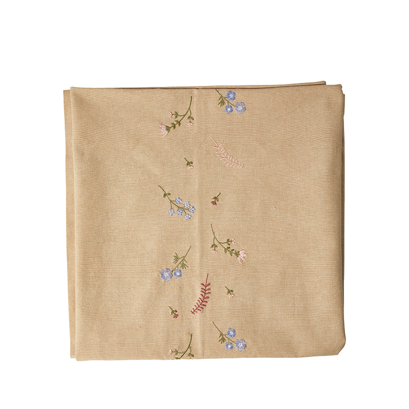 Dug flora broderi beige 140x220 cm | Kop & Kande