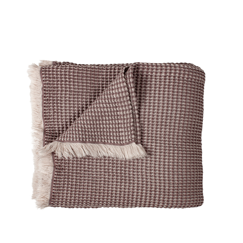 Arctic CARISMA waffle plaid i bomuld brun 130x180 cm | Kop & Kande