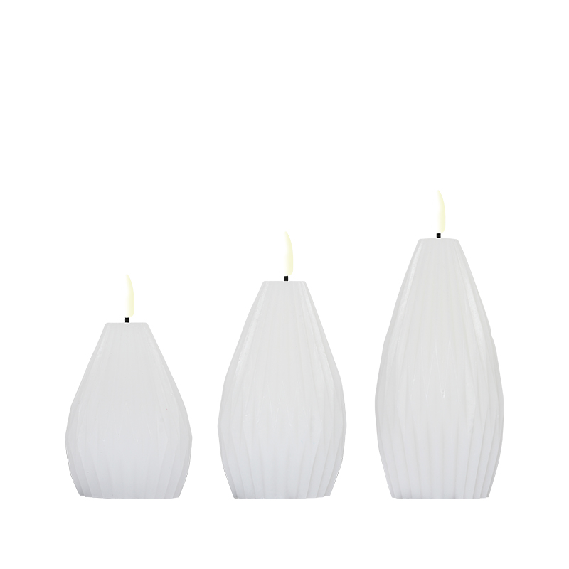 Enjoy Elipse LED vokslys hvid 3 stk. | Kop & Kande