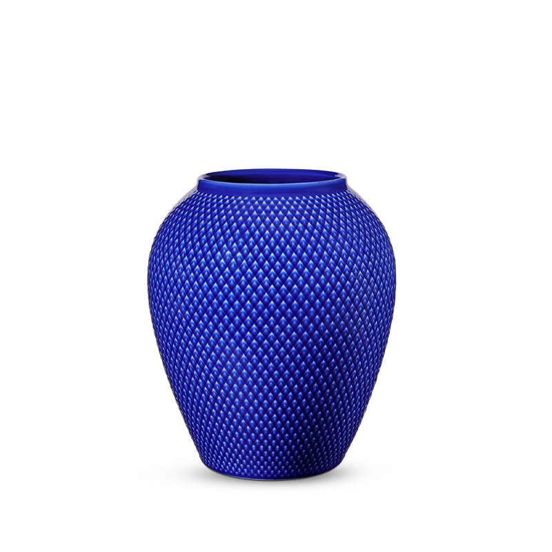 Lyngby Porcelæn Rhombe Color vase mørk blå H16,5 cm | Kop & Kande