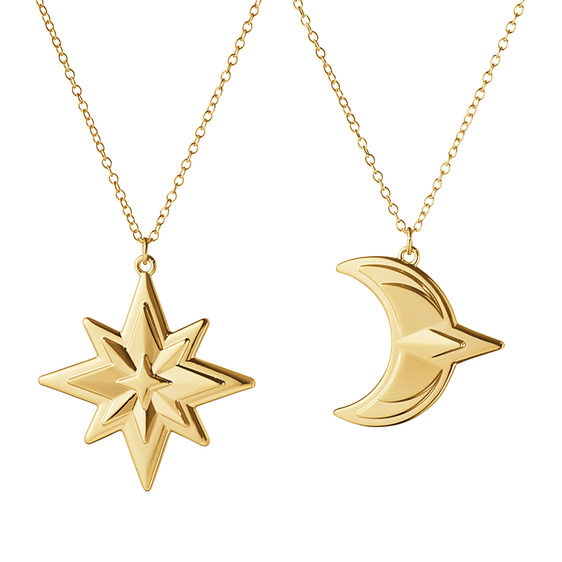 Georg Jensen Jul 2024 juleophæng stjerne & måne forgyldt | Kop & Kande