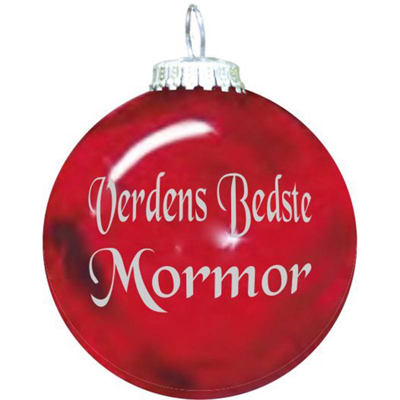 Rolsted Copenhagen Verdens Bedste Mormor julekugle rød 6,6 cm | Kop & Kande