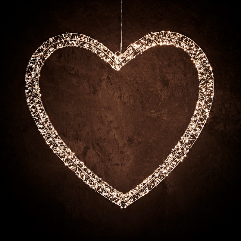 LED Hjerte metal 50x3,5 cm | Kop & Kande