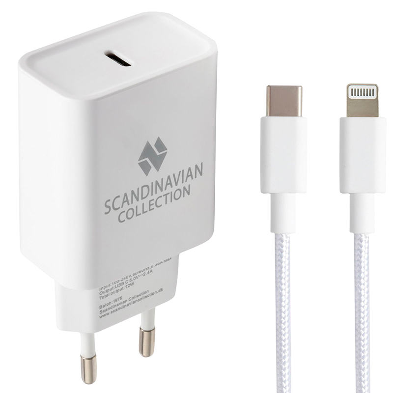 Combo pack Adapter USB C + 1 meter nylon kabel: USB C til iphone | Kop ...