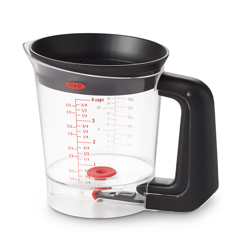 OXO fedtskiller med bundventil | Kop & Kande