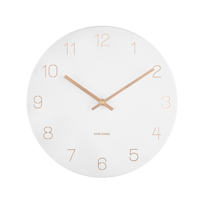 Karlsson Charm Engraved Numbers vægur hvid Ø30 cm | Kop & Kande